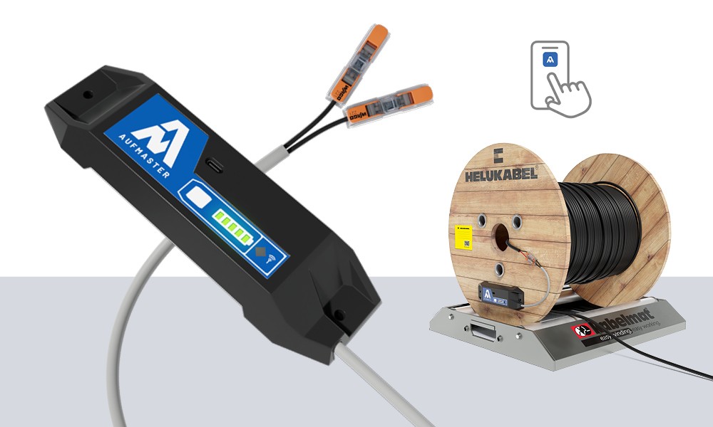 Cable measuring device for automatic documentation and inventory.